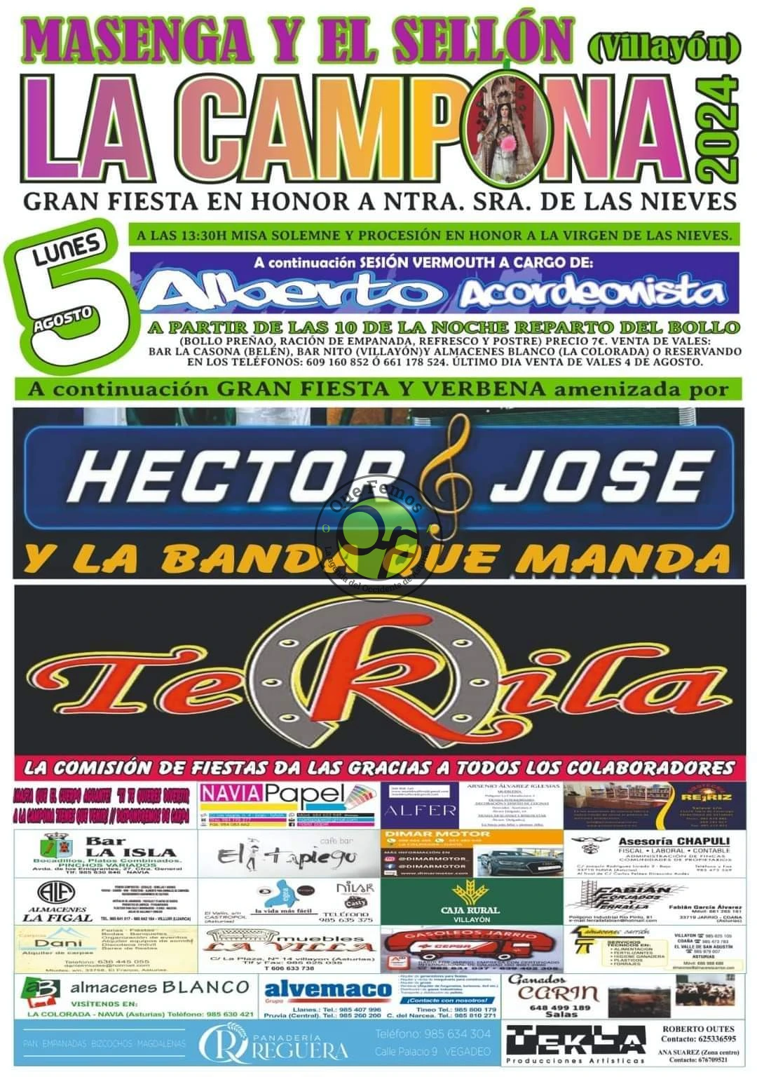 Fiesta de Nuestra Señora de las Nieves 2024 en Masenga y El Sellón