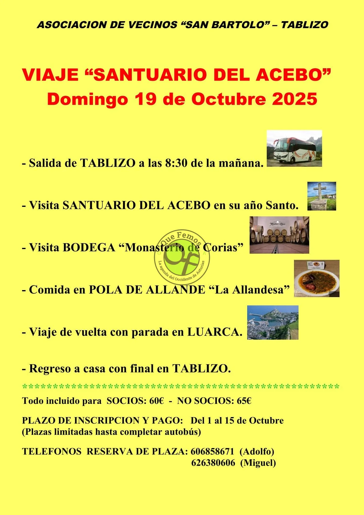 En Tablizo disfrutarán de un viaje al Santuario del Acebo